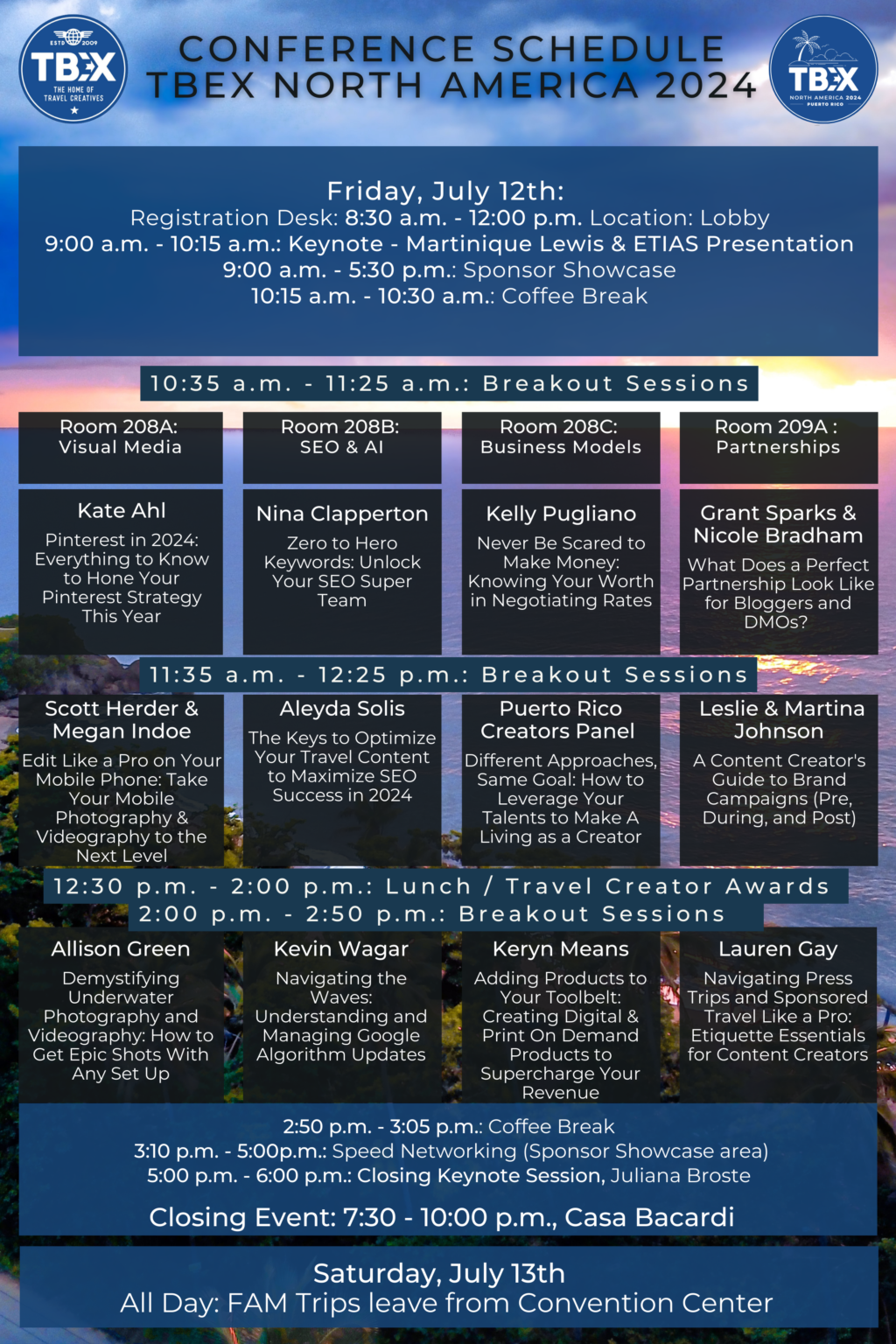 Conference Schedule - TBEX - Travel Blog Exchange